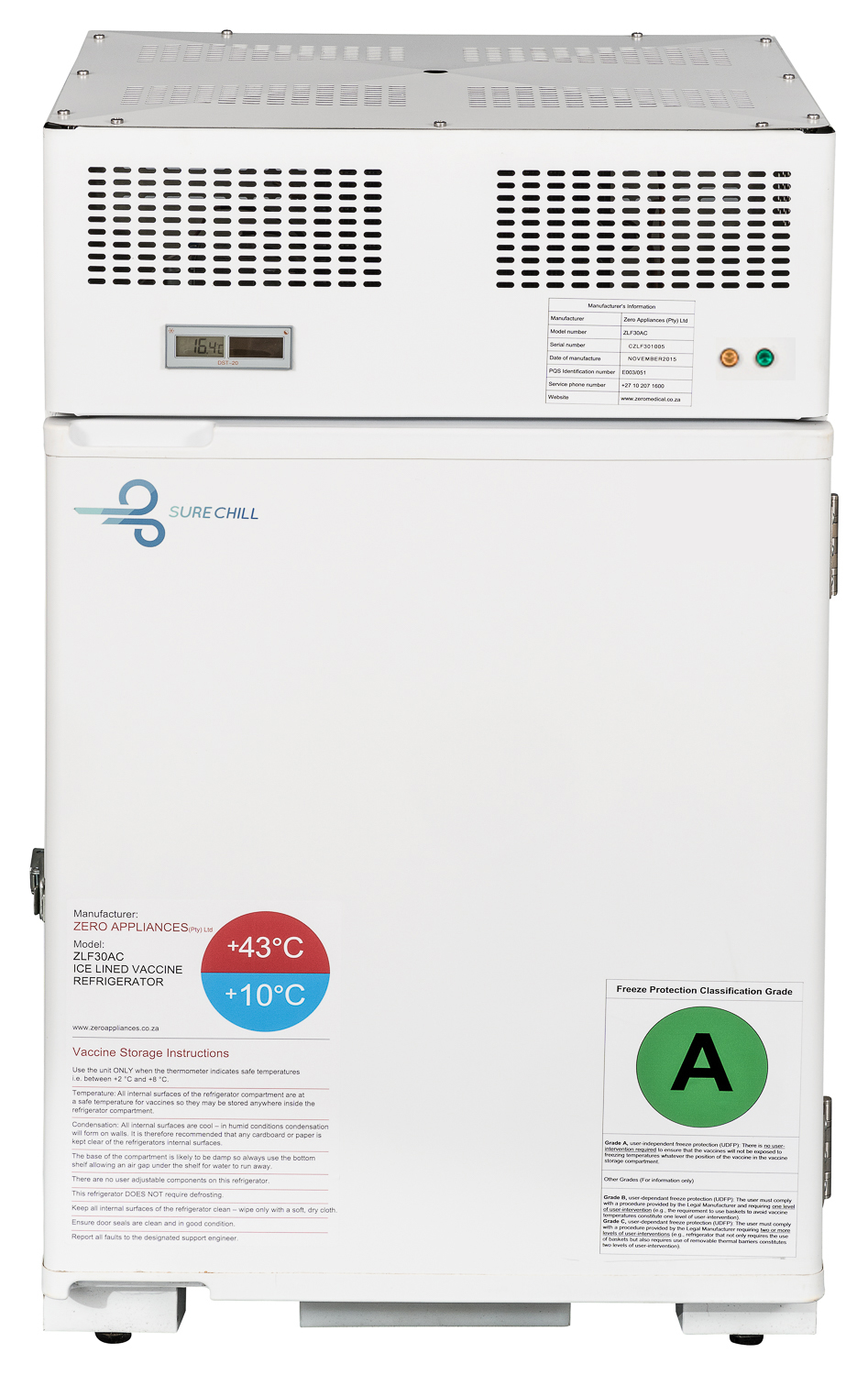 ZBF30DC SOLAR DIRECT DRIVE BLOOD BANK REFRIGERATOR WITH SURE CHILL ...